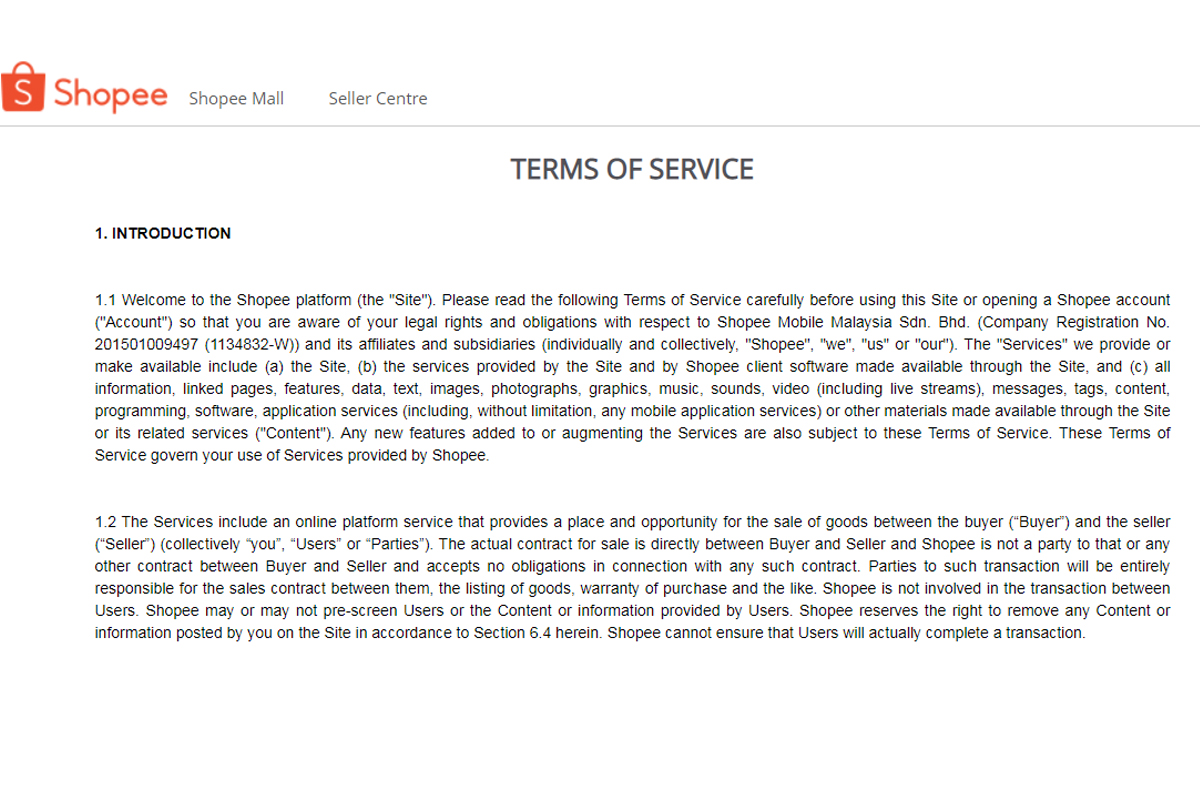 E-commerce Platforms Policy